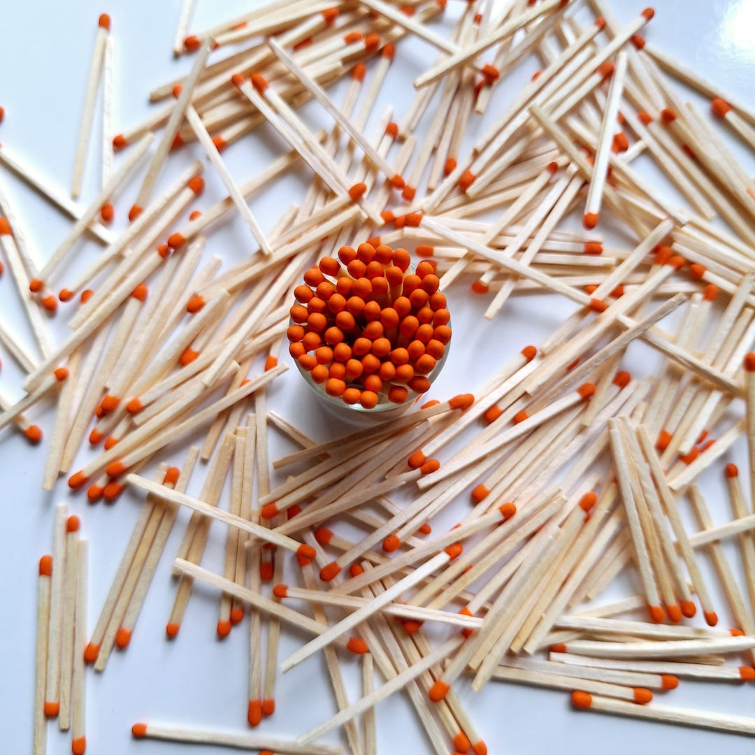 1.85" Orange Tip 500 Wooden Matches for Home Decor, Wedding Favors ...