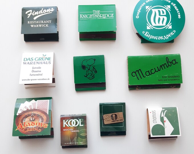 Vintage Matchbooks, Set of Green Color - Etsy