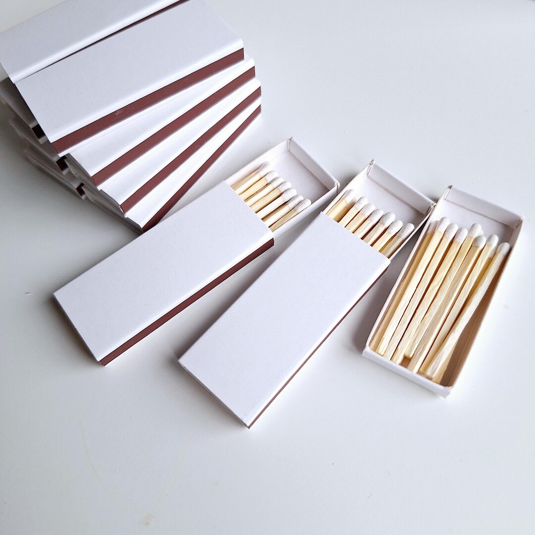 2.2" Plain White Tiny Matchboxes, Striker From One Side, Wooden Matches ...