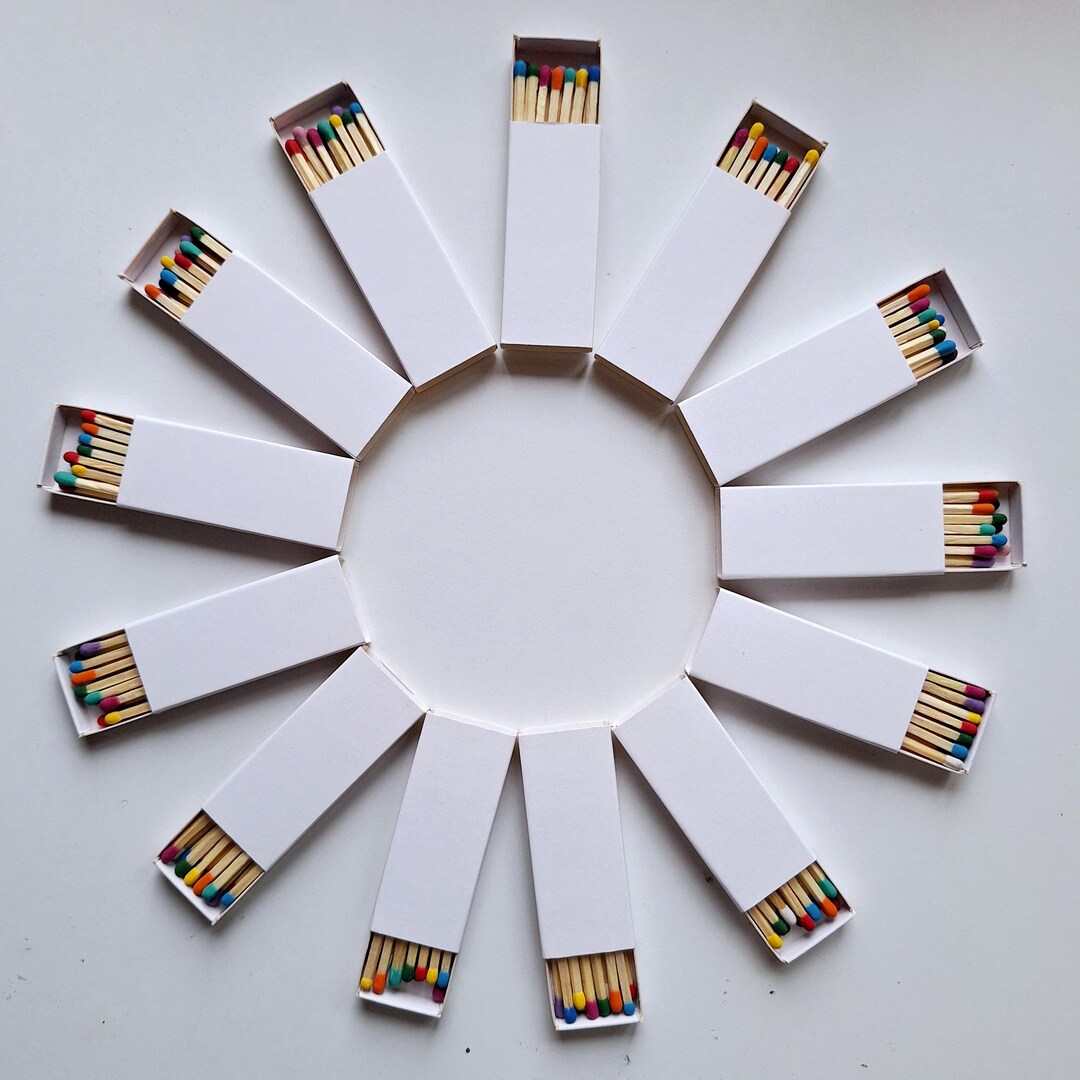 10/25/50/100 White Matchboxes Striker From One Side, Wooden Matches ...