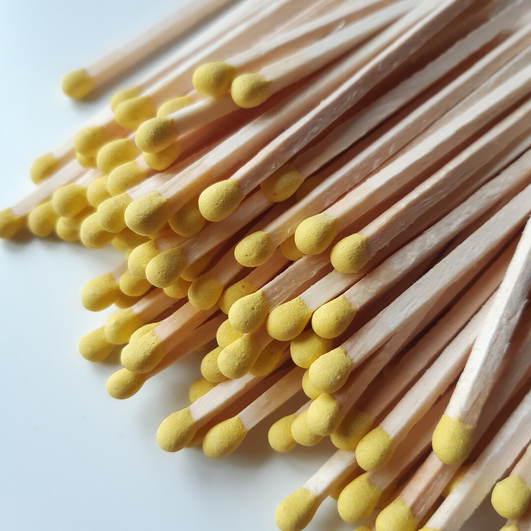 Yellow Tip Wooden Matches: 3.4" Craft & Wedding Decor, 100 Count - Etsy