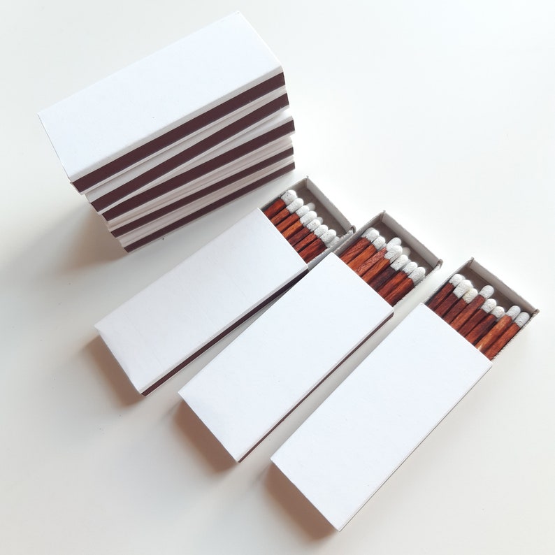 Plain White Matchboxes With Brown Sticks (25 Pack) - Etsy