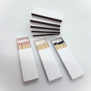 10/25/50/100 Plain White Tiny Matchboxes, Striker From One Side, Wooden ...