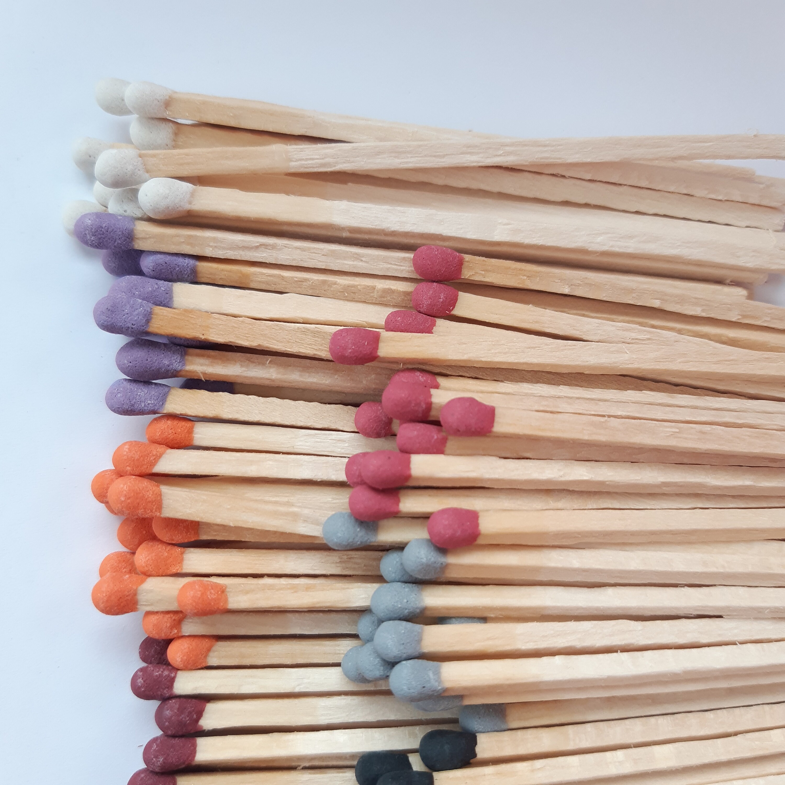 150 matches 3.4 long colorful tip wooden matchsticks | Etsy