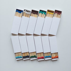 Plain White Matchboxes With Colorful Heads - Etsy