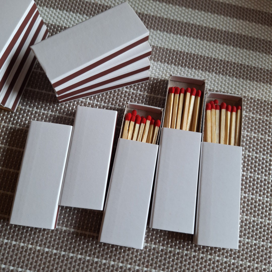 Plain White Matchboxes With Red Head Matches - Etsy