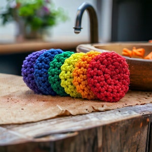Dish Scrubbies Rainbow Set of 6 | Scrubbies | Pot/pan Scrubbies | Nylon ...
