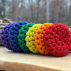 Dish Scrubbies Rainbow Set of 6 | Scrubbies | Pot/pan Scrubbies | Nylon ...