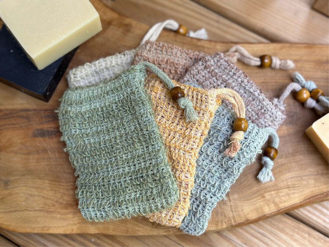 Sisal Soap Sack Earthtone Set of 6 - Etsy