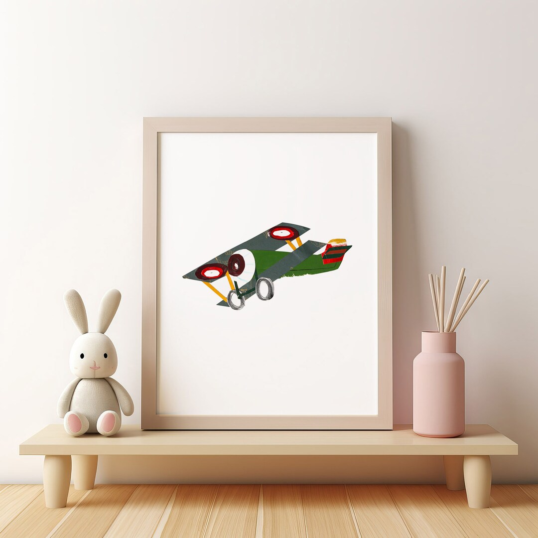 Airplane Collage | Nursery Wall Art | Kid's Room Decor | Handmade ...