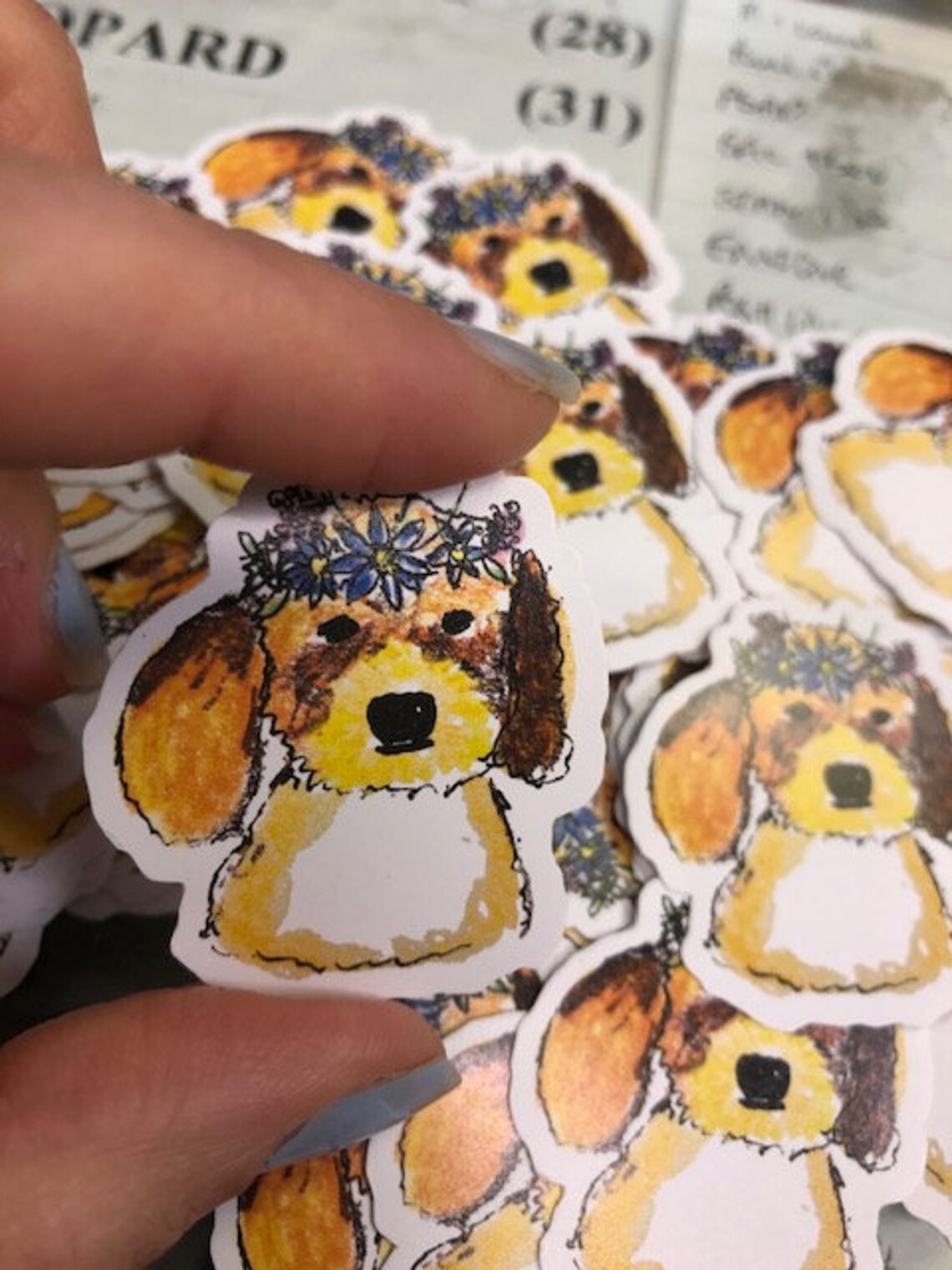 Cavapoo Cavapoochon With Flower Crown Vinyl Sticker Cute - Etsy UK