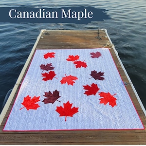 Canadian Maple Leaf Quilt Kit: Plush Design With Buffalo Plaid Backing ...