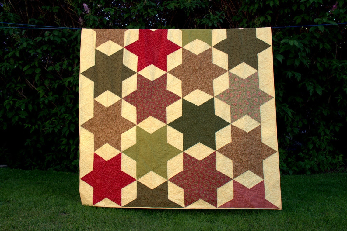 Stars Over Texas Quilt Pattern - PDF Queen Size Quilt Pattern, Instant ...