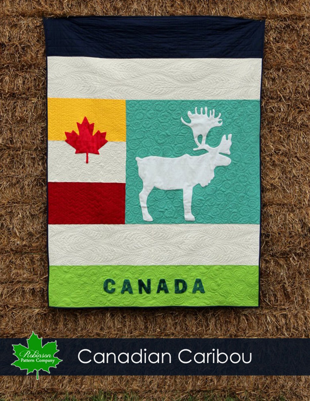 Canadian Caribou Quilt Pattern Printed Pattern Sent in the Mail Lap ...