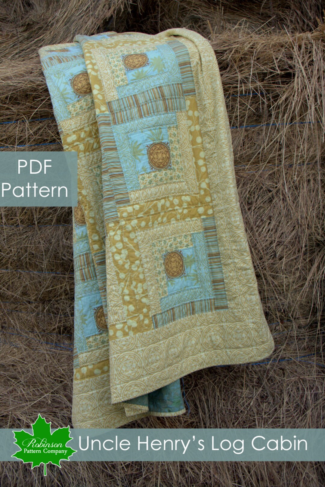 Uncle Henry's Log Cabin Quilt - PDF Instant Download and a Modern Twist ...