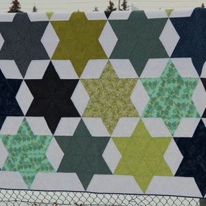Stars Over Texas Quilt - Handmade Original Quilt - Blue and Green ...