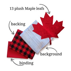 Canadian Maple Leaf Quilt Kit: Plush Design With Buffalo Plaid Backing ...
