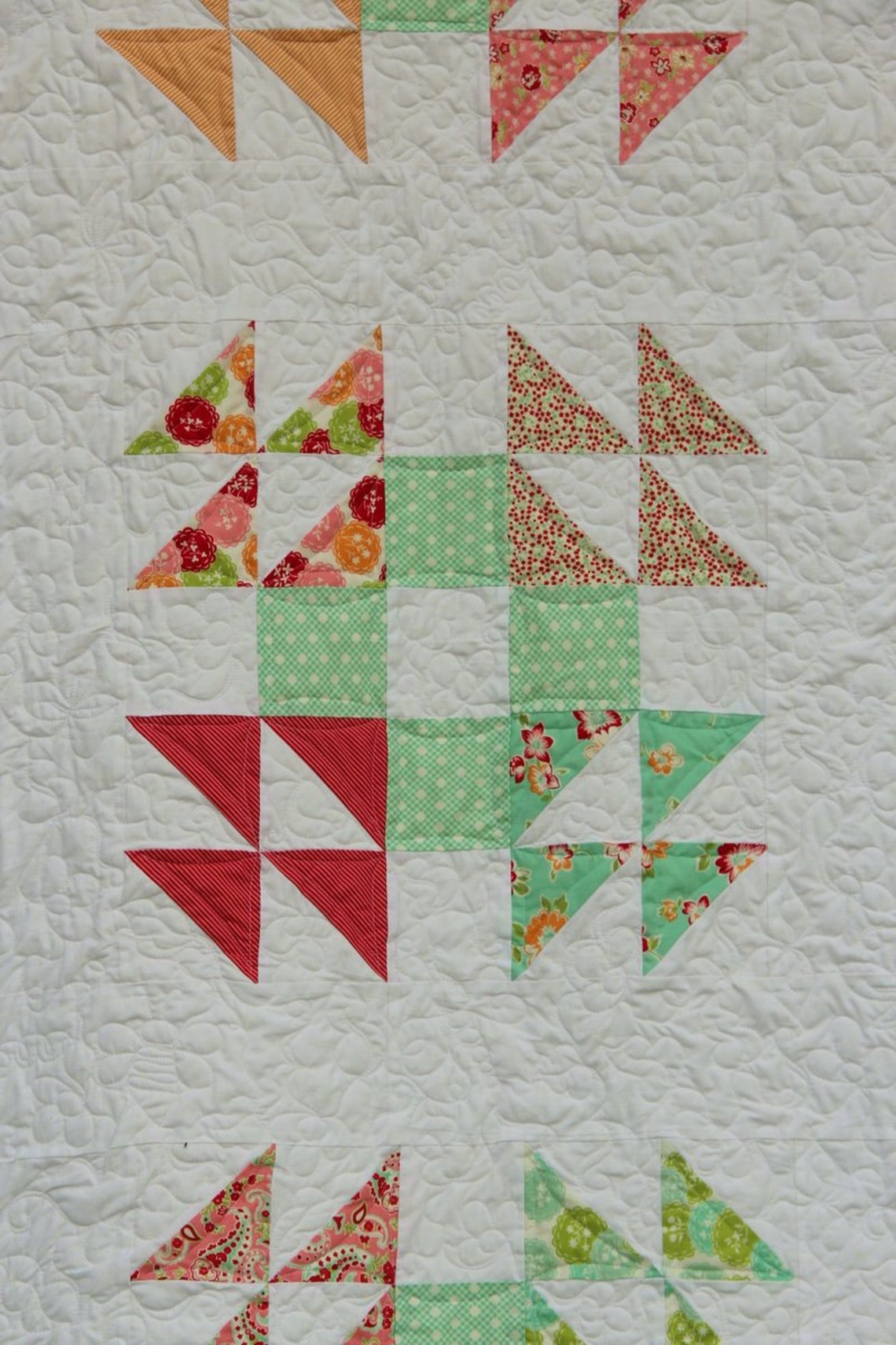 Robin's Nest Quilt Pattern - Traditional Single Wedding Ring Block Made ...