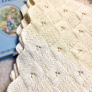 Eyelet Hearts Baby Blanket Knitting Pattern - Etsy