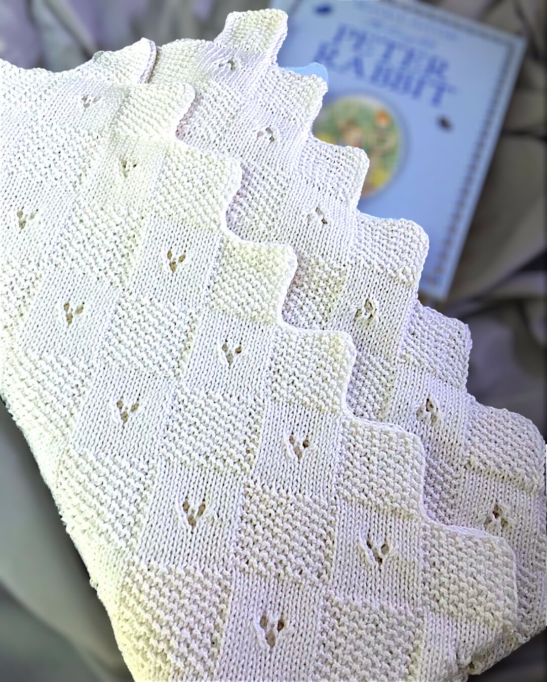 Eyelet Hearts Baby Blanket Knitting Pattern - Etsy