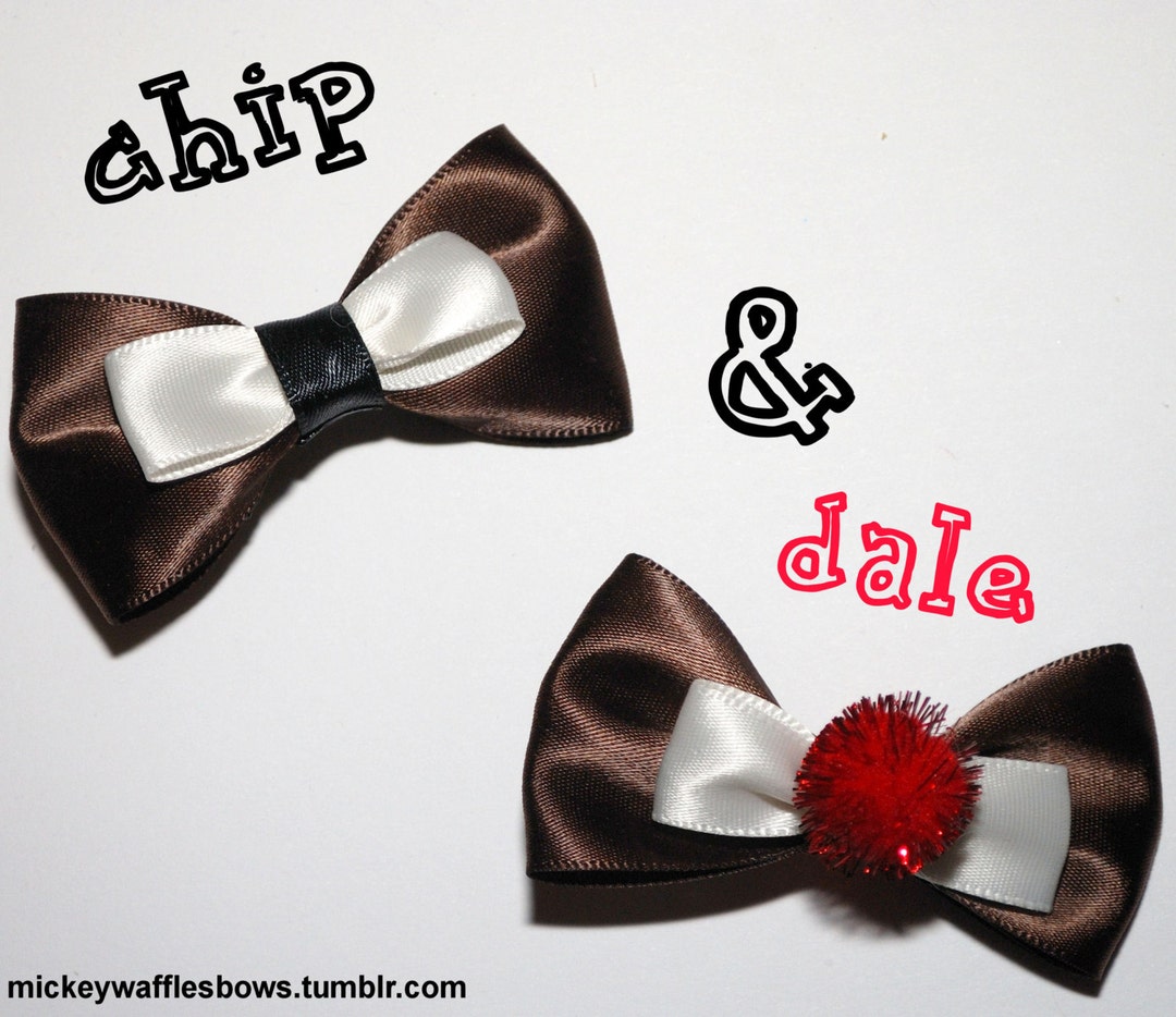 Mini Chip and Dale Hair Bow Set - Etsy