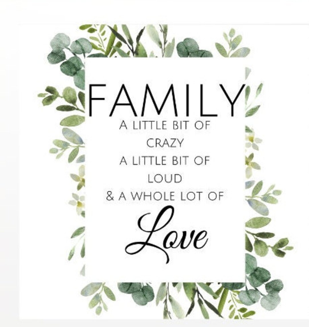 DIGITAL DOWNLOAD family Love Decor, Family, Home, Floral, Printable ...