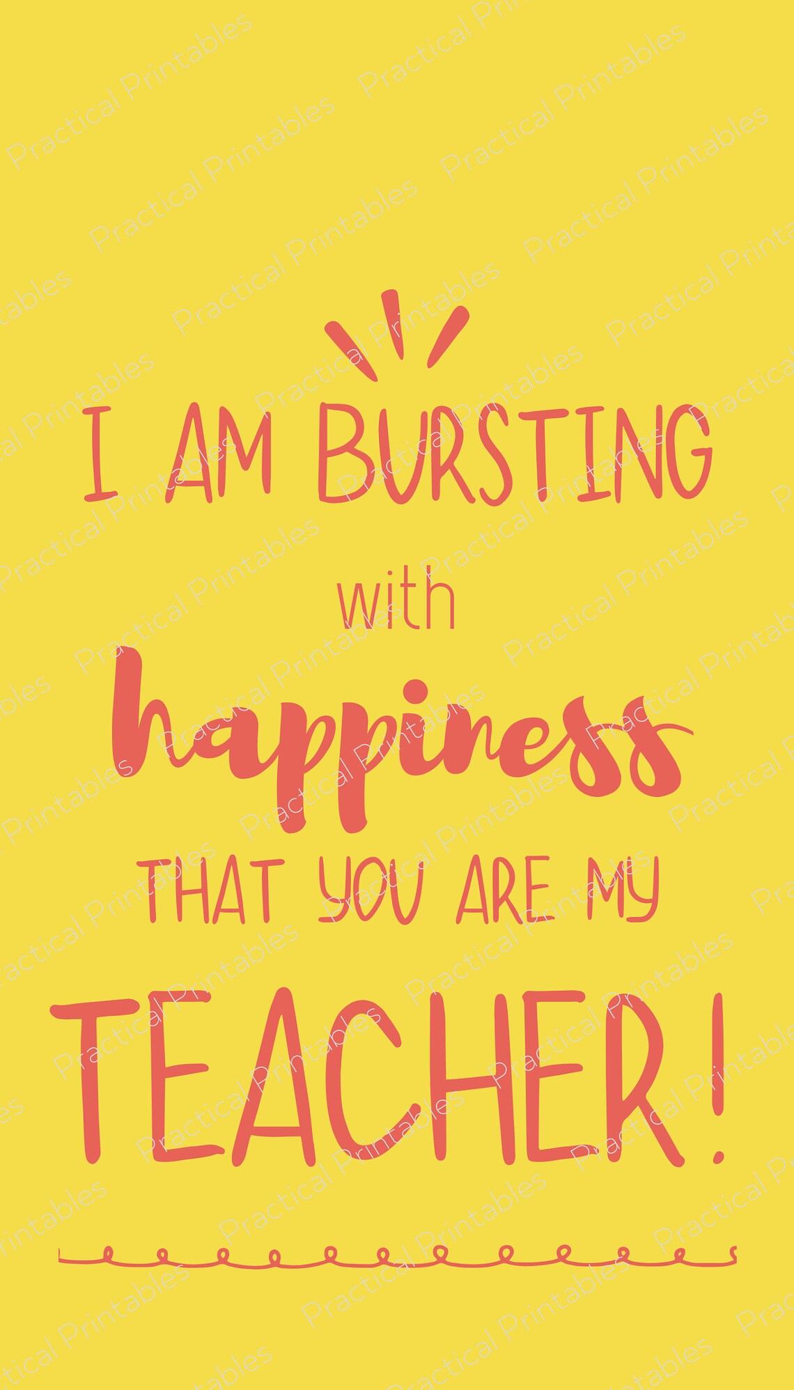 DIGITAL DOWNLOAD - Teacher Appreciation Bursting With Happiness Gift ...