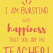 DIGITAL DOWNLOAD - Teacher Appreciation Bursting With Happiness Gift ...