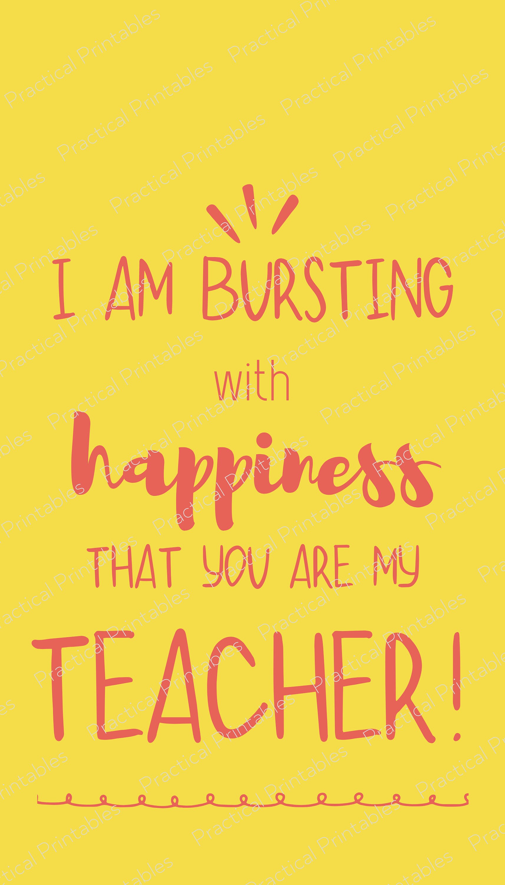 DIGITAL DOWNLOAD - Teacher Appreciation Bursting With Happiness Gift ...