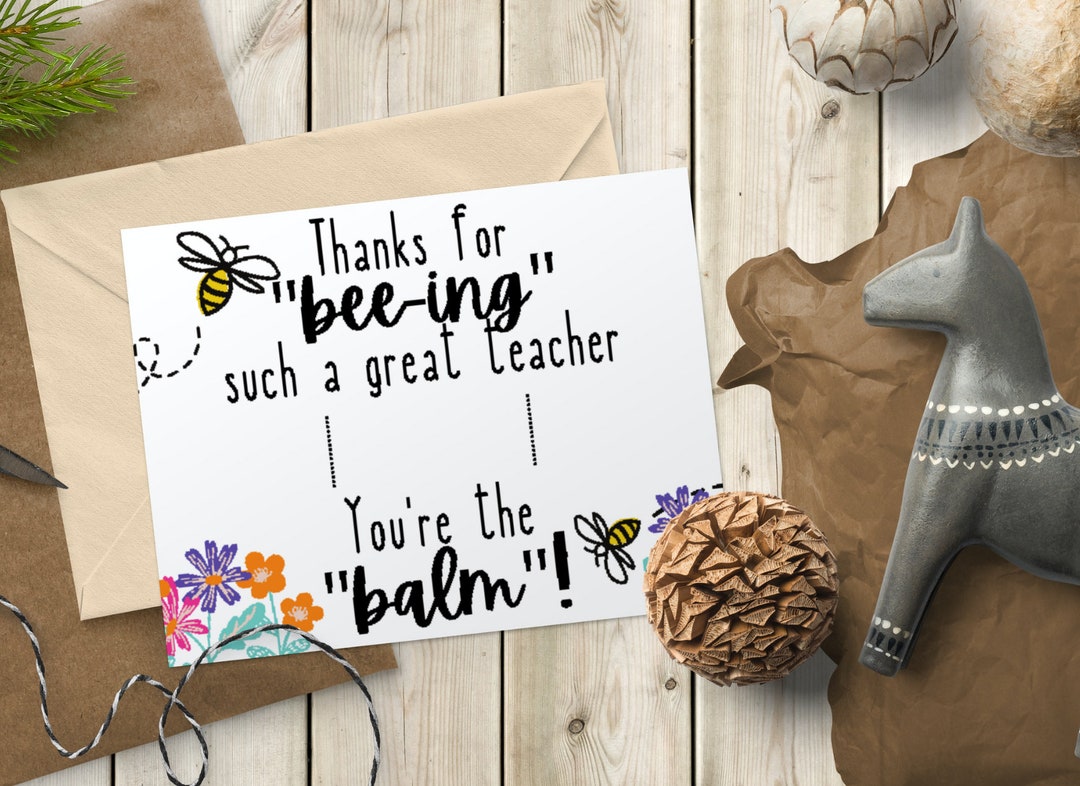 DIGITAL DOWNLOAD - Thanks for Bee-ing Such A Great Teacher Lip Balm ...