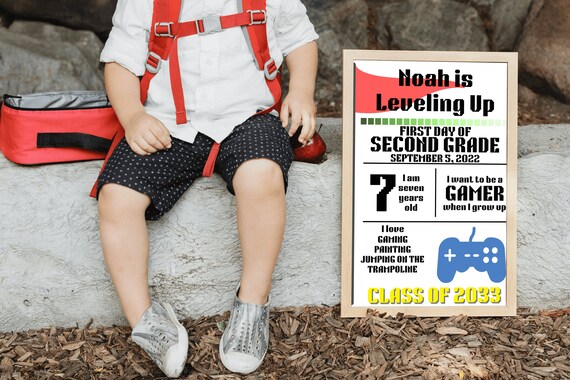 EDITABLE DIGITAL DOWNLOAD: Gamer First Day of School Sign - Etsy