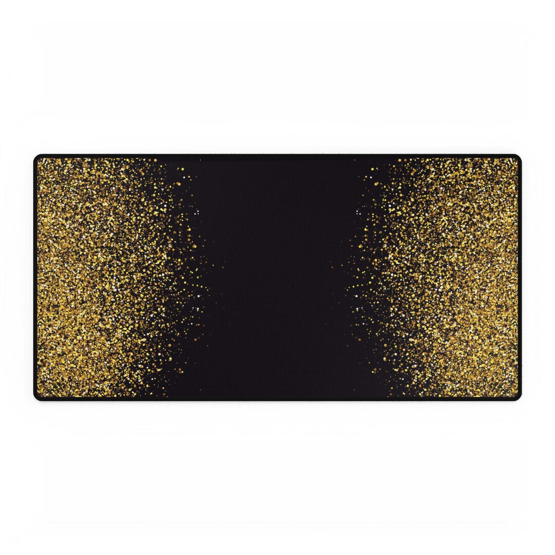 Elegant Black and Gold Desk Mat for Stylish Home Office, Modern ...