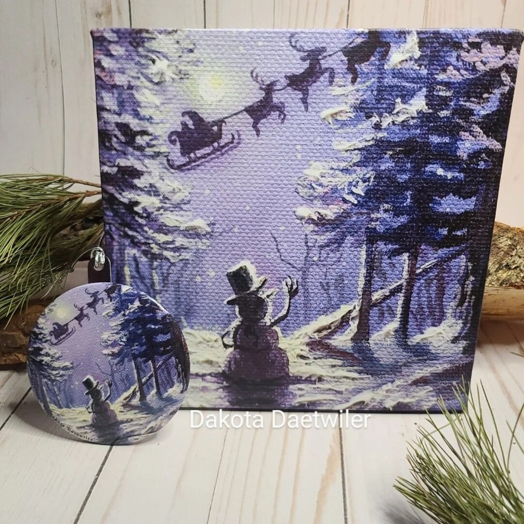 Prints of mini Frosty 8x8 Inches FREE Matching Ornament by Dakota ...