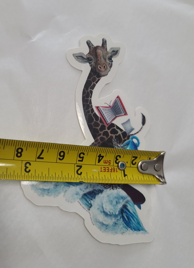 Surfing Giraffe Vinyl Waterproof Sticker by Dakota Daetwiler - Etsy