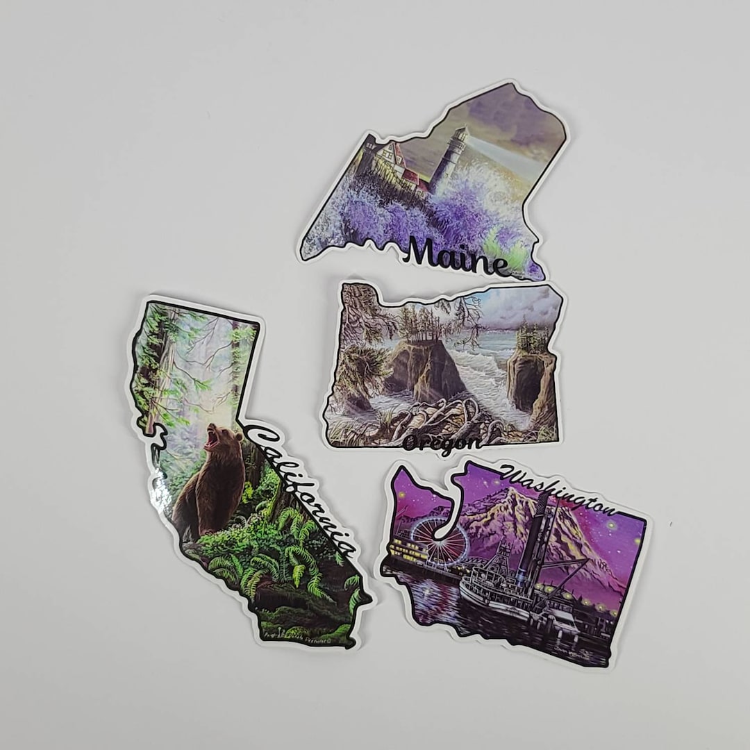 State Outline Stickers W Names (multiple Options) by Dakota Daetwiler ...