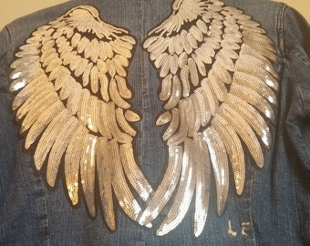 Angel Wings Jean Jacket | Etsy