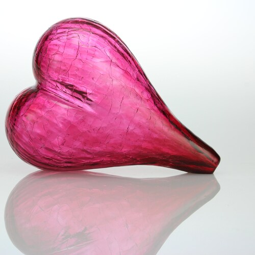 Glass Heart With Two Red Hearts - Etsy