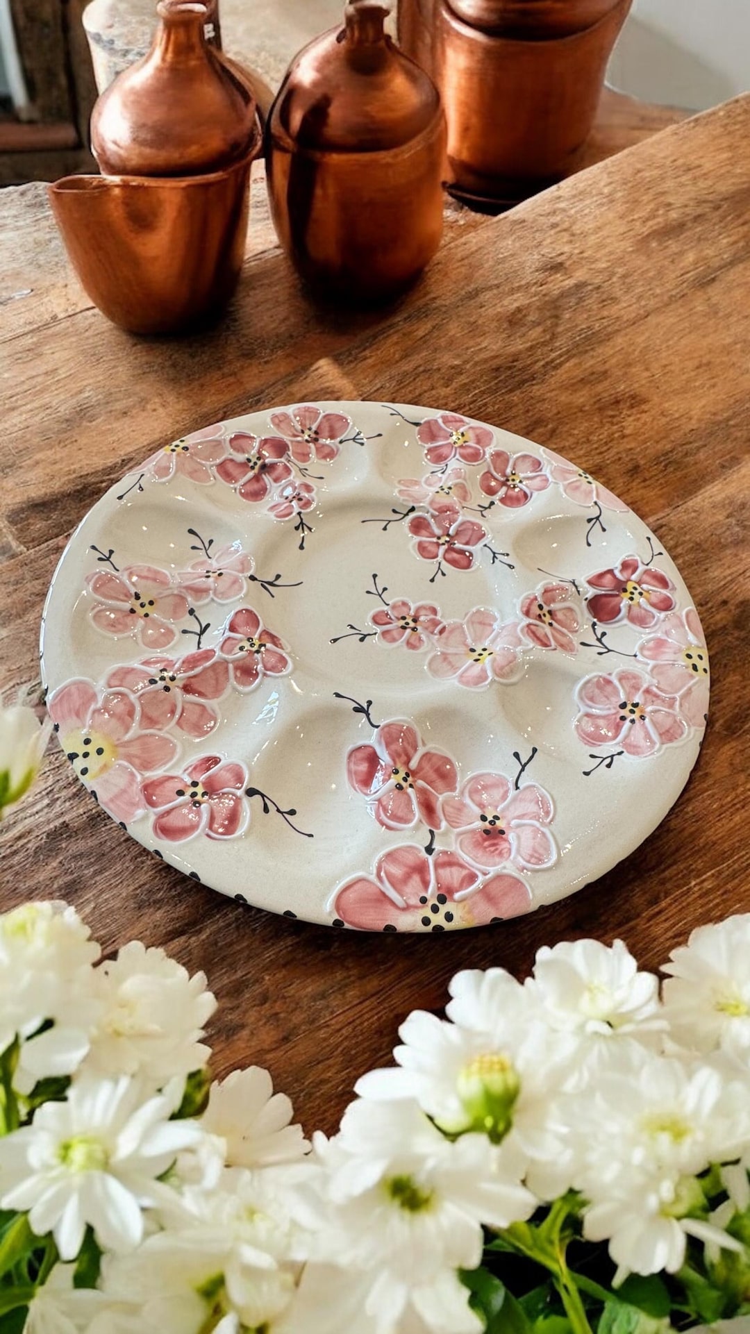 Hand Painted,ceramic, Devilled Egg Plate. A Beautiful Tray Perfect for ...