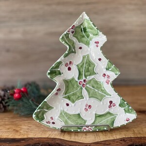 Hand Painted and Hand Made Holly Design, Christmas Tree Shaped ...