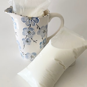 Hand Painted Ceramic Pitcher for Milk, Ceramic Milk Bag Holder, Ceramic ...