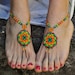 Native American Barefoot Sandals,huichol Mandala,mexican Folk Art,beach ...