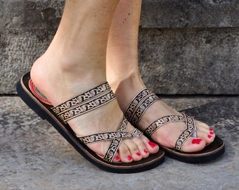 Brown Leather Sandals,indian Style,handcrafted Summer Shoes,toe Thong ...