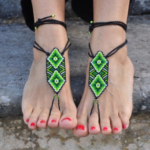 Peyote Barefoot Sandals,native American Jewelry, Mexican Folk Art ...