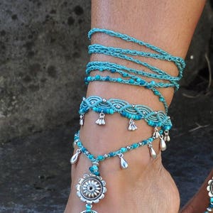 Water MACRAME ANKLET Boho Anklet,foot Jewelry,hippie Ankle Bracelet ...