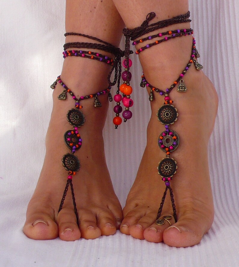 BUDDHA MANDALA BAREFOOT Sandals Foot Jewelry Hippie Sandals - Etsy