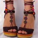 BUDDHA MANDALA BAREFOOT Sandals Foot Jewelry Hippie Sandals Toe Anklet ...