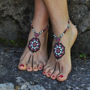Native American Barefoot Sandals,huichol Mandala,mexican Folk Art,beach ...