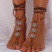 Silver Flower Barefoot Sandals: Beaded Crochet Foot Jewelry - Etsy