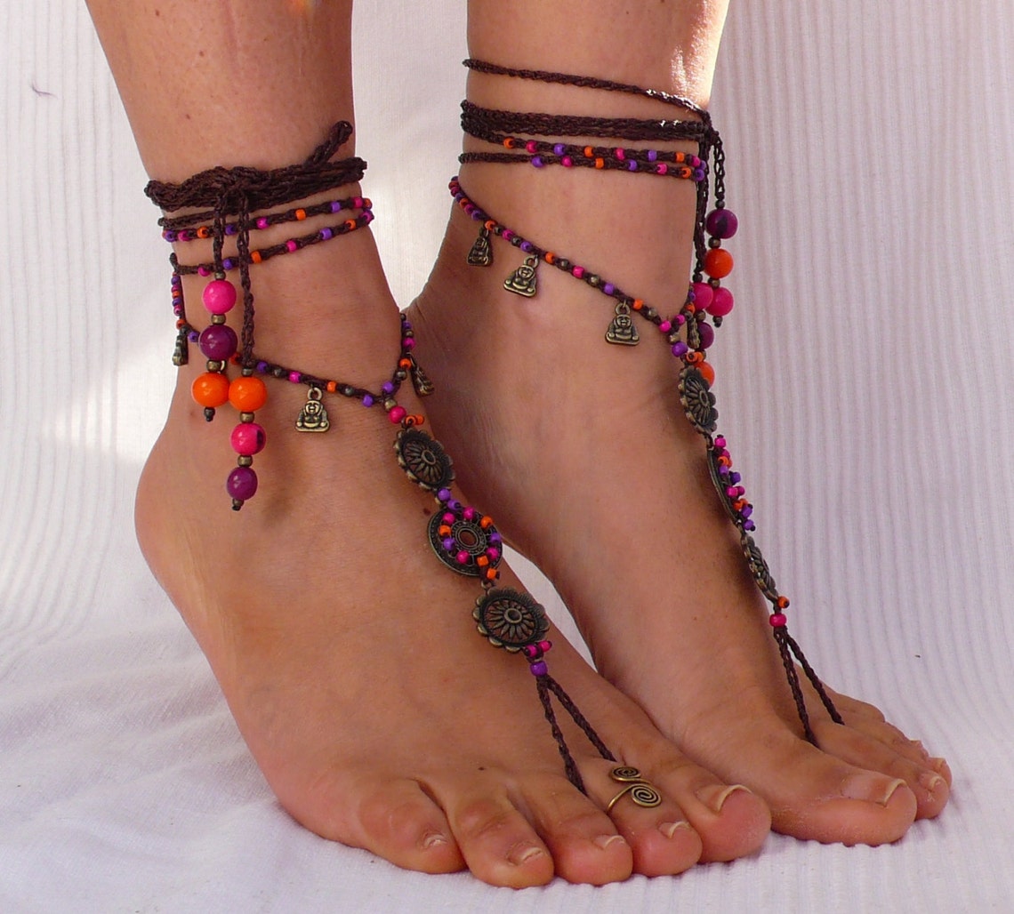BUDDHA MANDALA BAREFOOT Sandals Foot Jewelry Hippie Sandals - Etsy