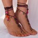 BUDDHA MANDALA BAREFOOT Sandals Foot Jewelry Hippie Sandals Toe Anklet ...